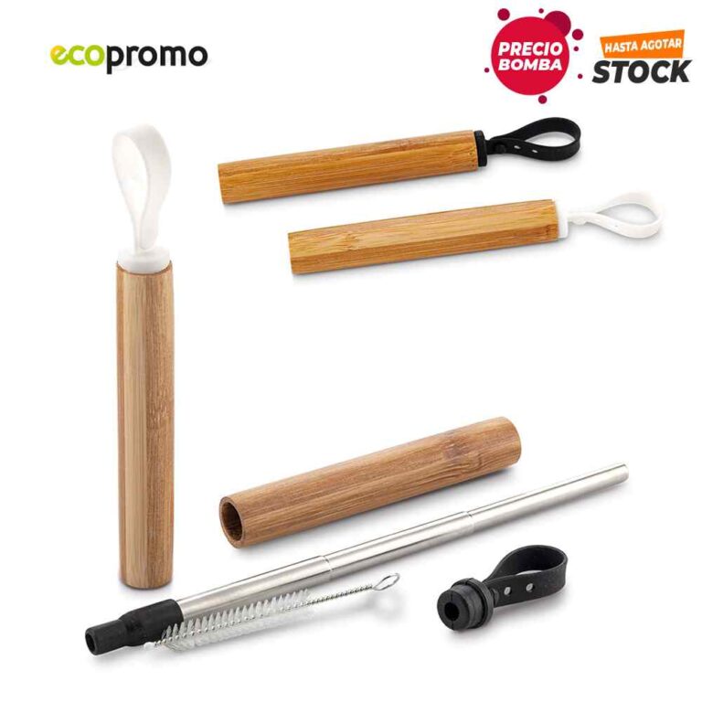 Pitillo Reutilizable Metálico Bamboo - Dicoes